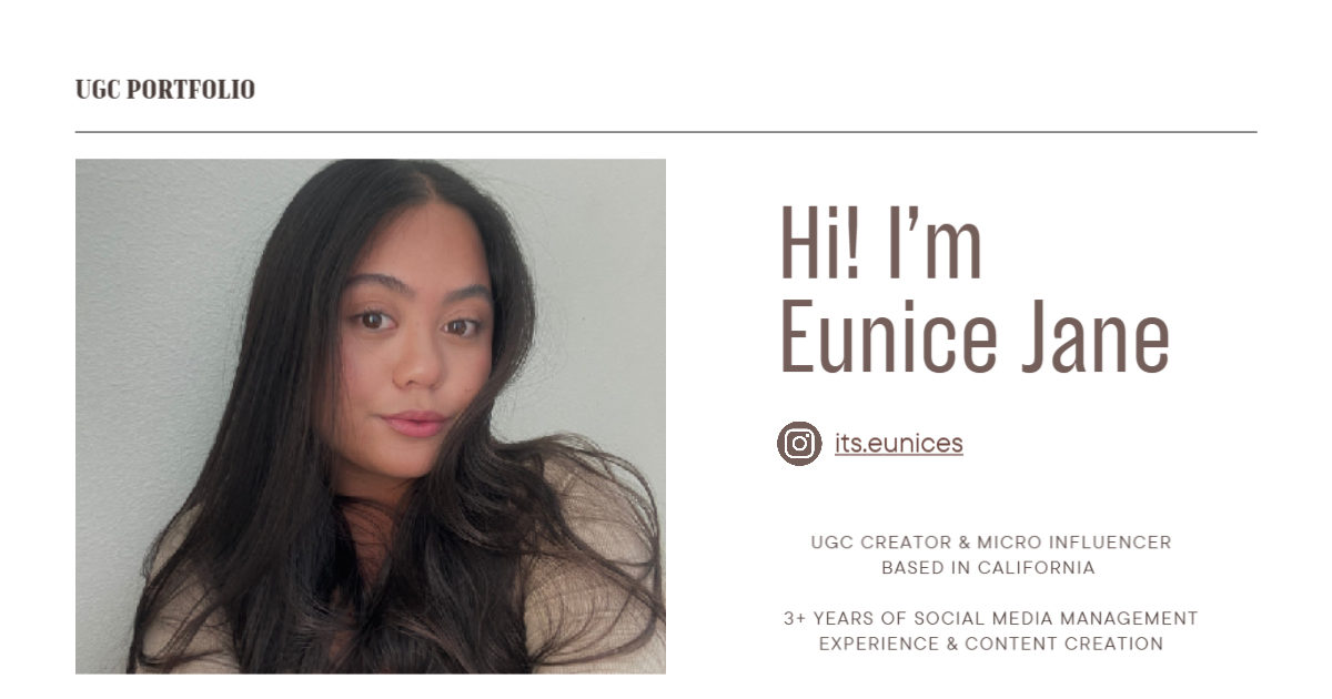 Eunice Jane | UGC Portfolio